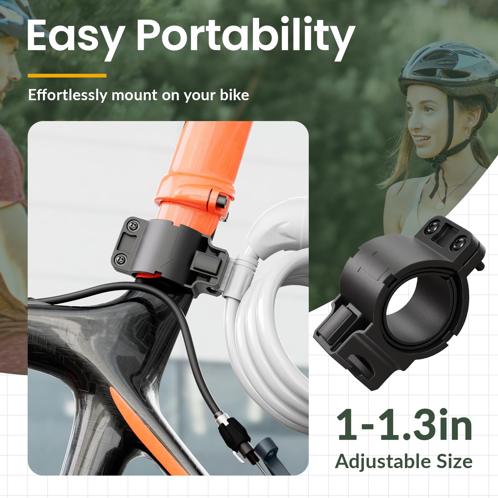Titanker Bike Lock, Lock for Bike Locks with Combinations Resettable Bike Lock Cable 4 Feet with Mounting Bracket, 1/2 Inch Diameter