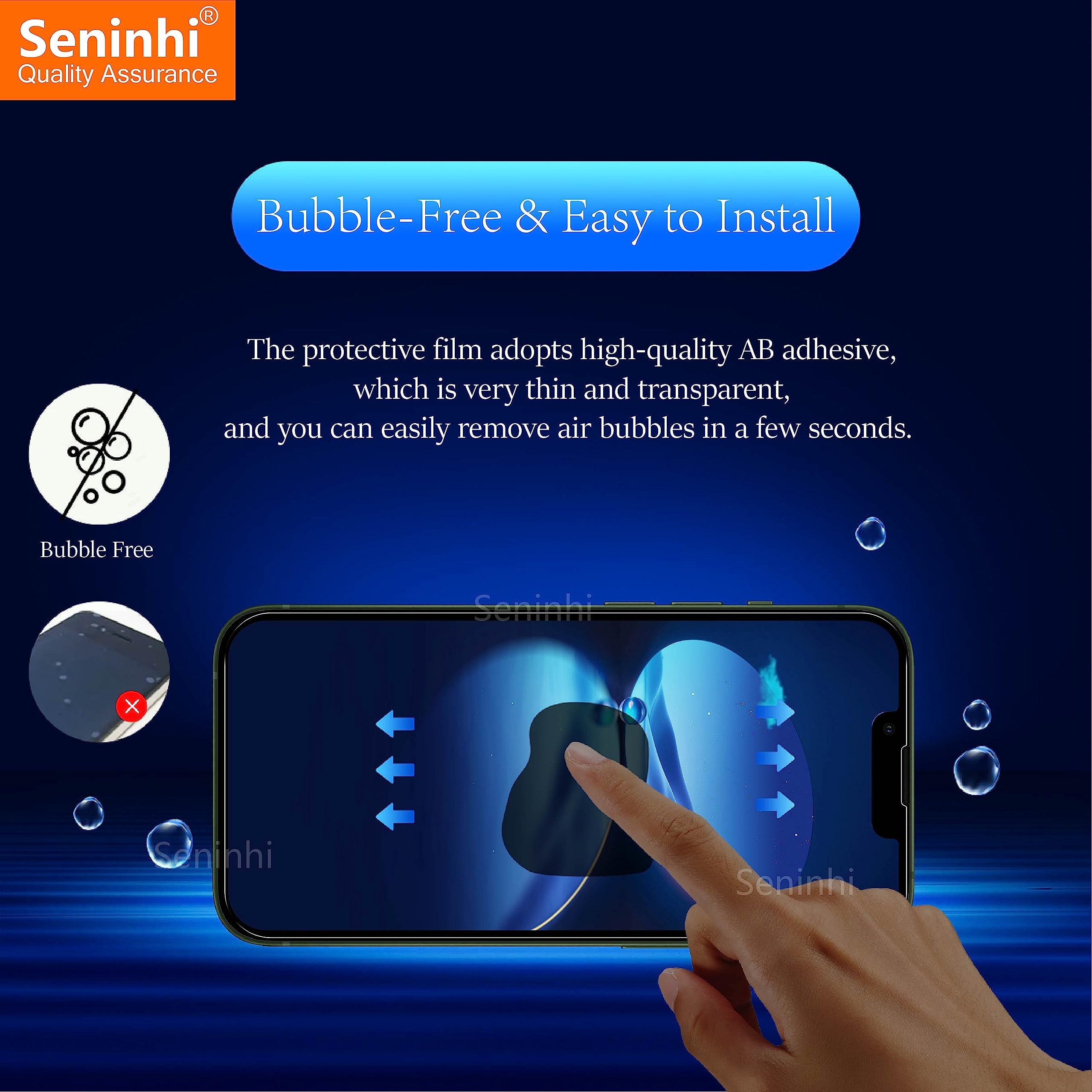 seninhi [3+3Pack] for iphone 13 Pro MAX 6.7inch Screen Protector 3Pack + Camera Lens Protector 3Pack, Tempered Glass Screen Protector [With Easy Installation Frame] [9H Hardness] [Anti-Scratch] [Bubble Free]-Clear