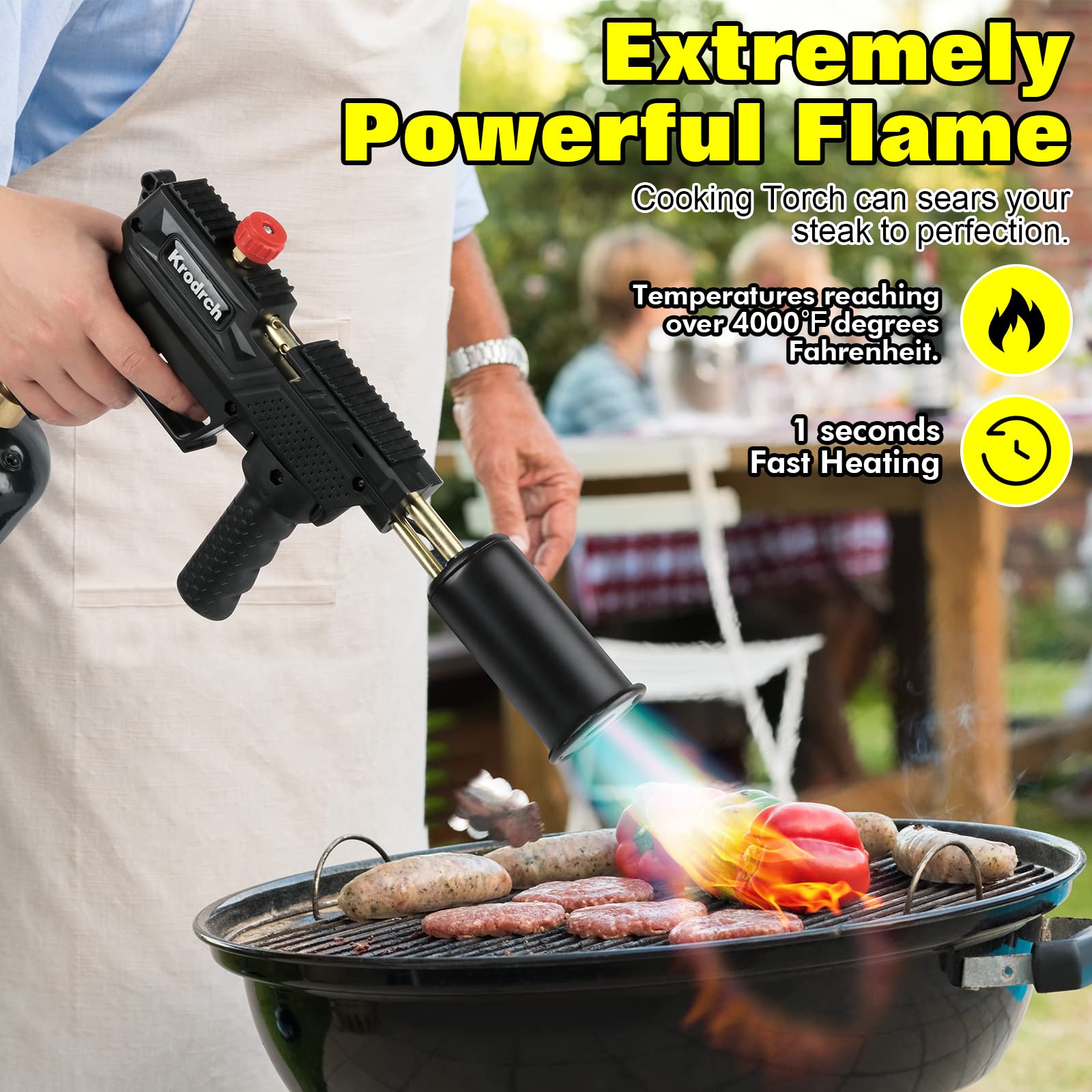 POWERFUL Kitchen Cooking Torch, Propane Torch, Sous Vide, Charcoal Lighter,Grilling Culinary Kitchen Torch, for Searing Steak & Creme Brulee