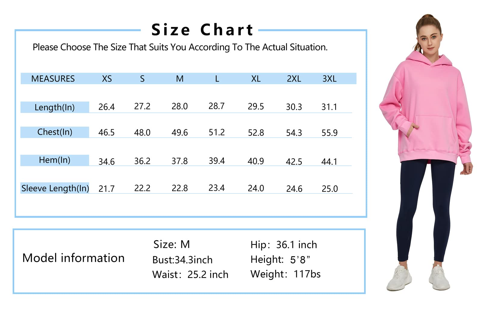 THE GYM PEOPLE Women's Oversized Hoodie Loose fit Soft Fleece Pullover Hooded Sweatshirt With Pockets Pink
