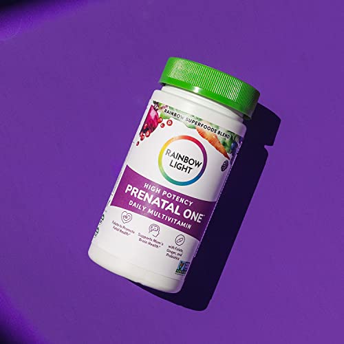 Rainbow Light High-Potency Prenatal One Multivitamin, Prenatal Health Multivitamin Supports Mom's Health and Baby's Development, With Vitamin C, Vegan, 90 Count