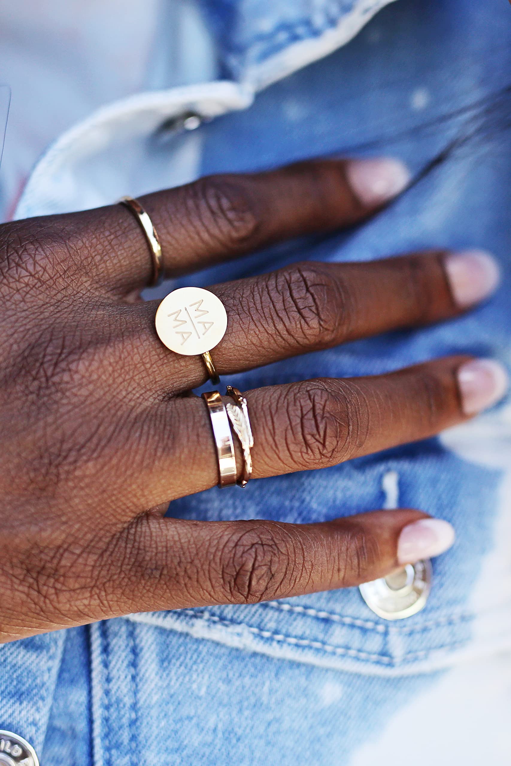 to: little arrows Mama Ring for Birthday, Mother's Day, Anniversary (Silver - Size 7)