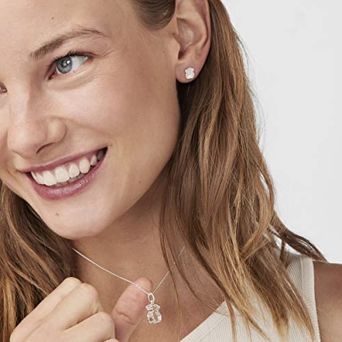 TOUS Sterling Silver Necklace for Women with Bear Motif, Size: 1.2 cm. Length: 45 cm. Galaxy Collection