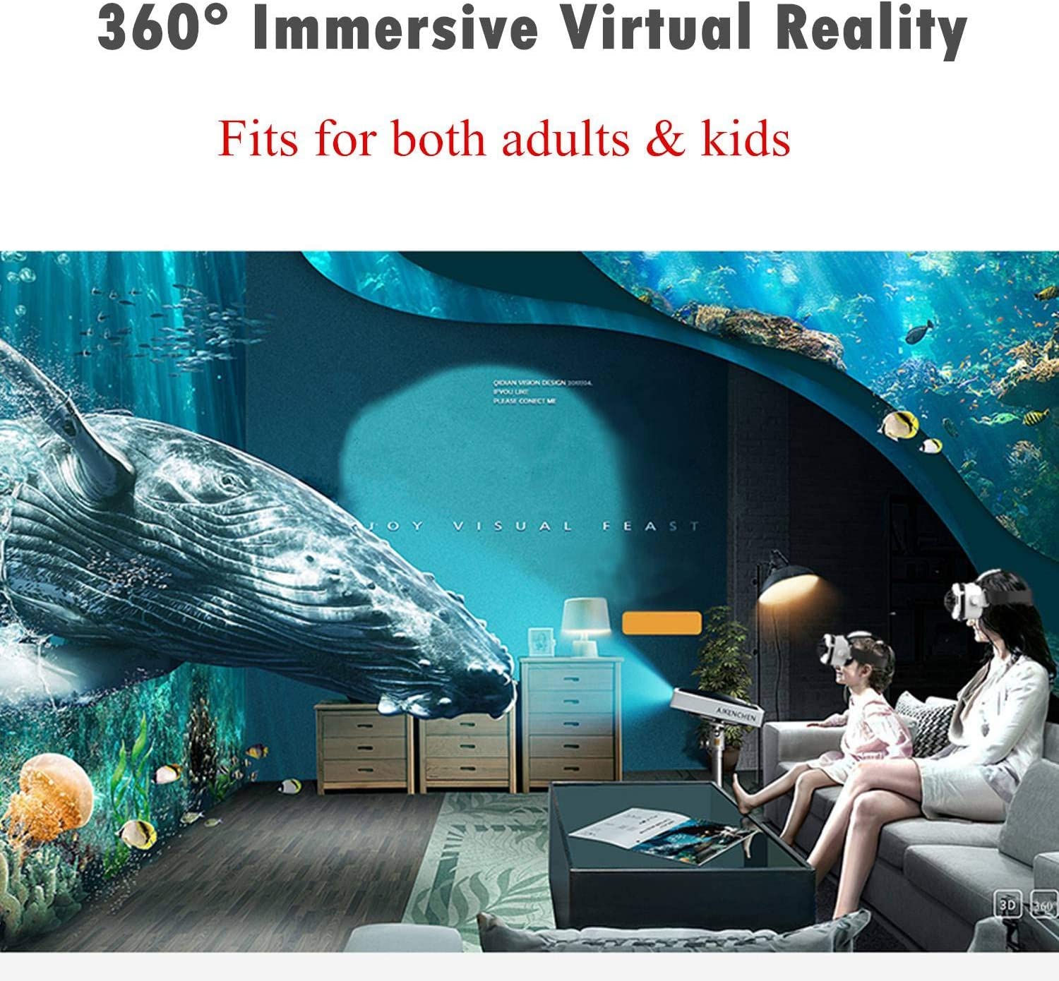 Tsanglight 3D VR Headset/Glasses, VR Virtual Reality Goggles for 3D IMAX Movie/Game for Samsung Galaxy S23 S22 S20 S10 S9 iPhone 14 13 12 Mini 11 Pro XS XR X Max
