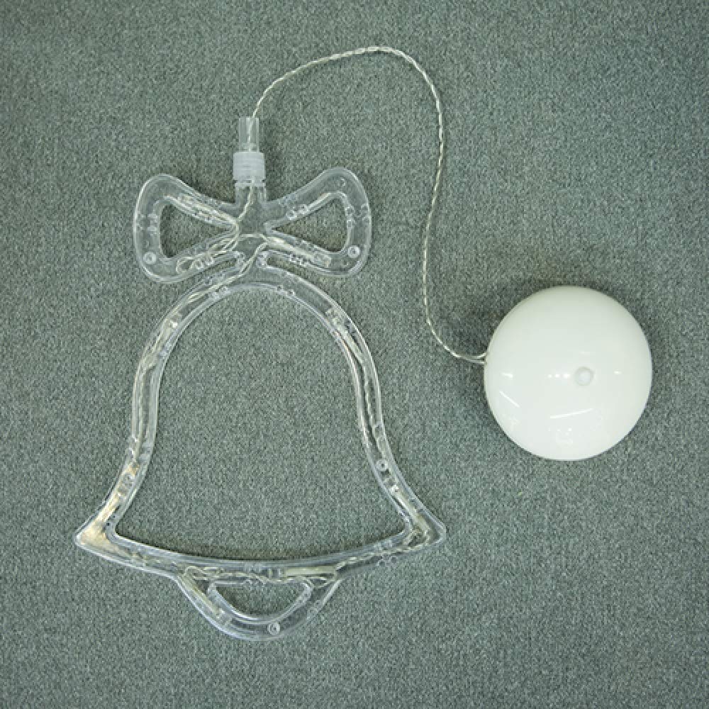 Sezrgiu 3 Pack LED Bells Christmas Tree String Light Window Hanging Ornament Starry Fairy Light Battery Operated Lamp for Window Festival Xmas Party Decoration (30CM Wire, 3 Pack Bells)