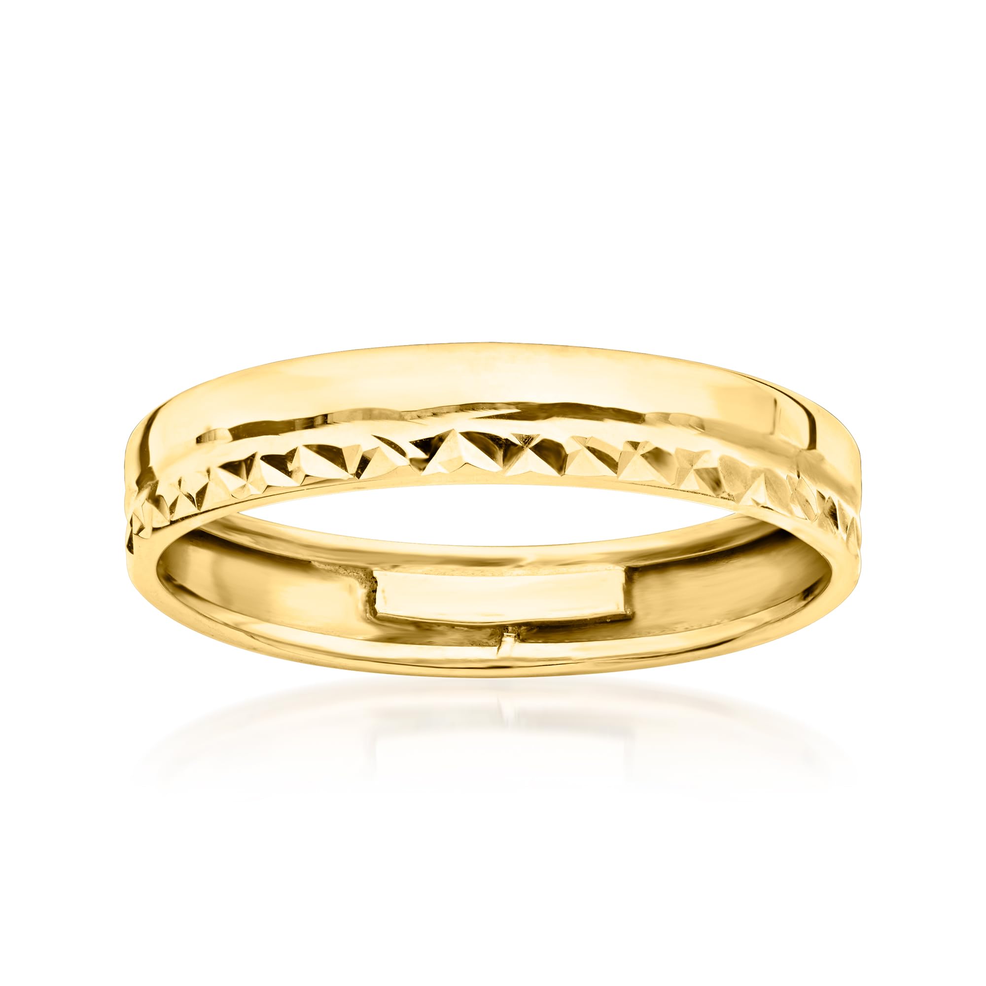 Ross-Simons Italian 14kt Yellow Gold Diamond-Cut and Polished Ring. Size 8