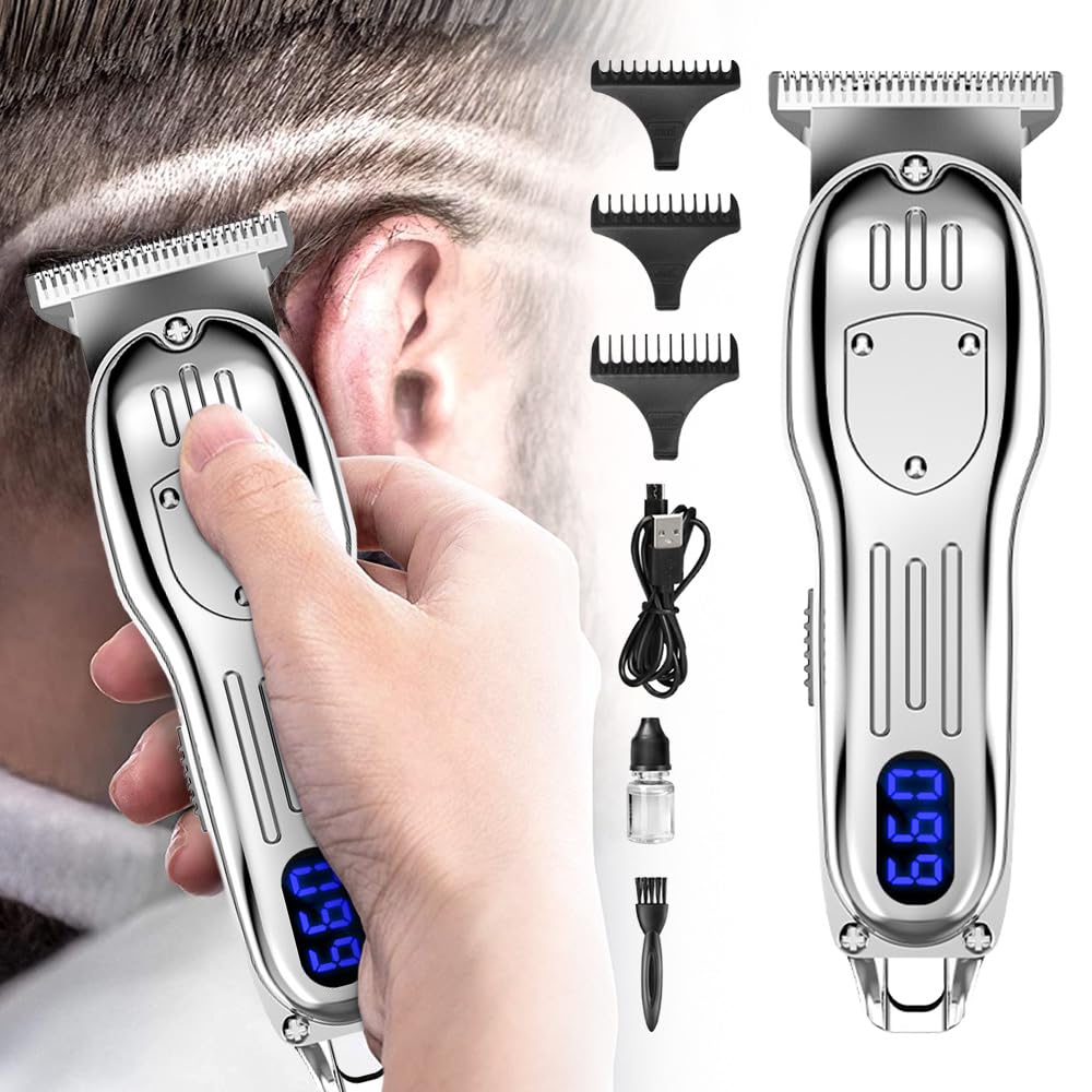 ROWPOZ Men's Digital Hair Clipper, LCD Display, Cordless, Adjustable Cutting Lengths, Rechargeable Battery, Easy Maintenance