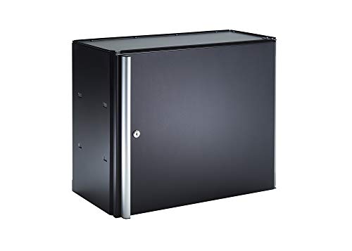 TRINITY 24 Inch Garage Storage Cabinet, 22 Gauge Steel, Wall-Mount, Adjustable Shelf and Reversible Door for Tools, Cleaning Supplies, and More, Black