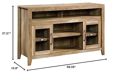 Sauder Dakota Pass Entertainment/Fireplace Credenza, For TV's up to 60", Craftsman Oak finish