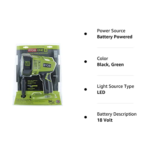Ryobi P717 One+ 18V Dual Powered LED Cordless Spotlight w/ 2500 Lumens (Batteries Not Included, Light Only)