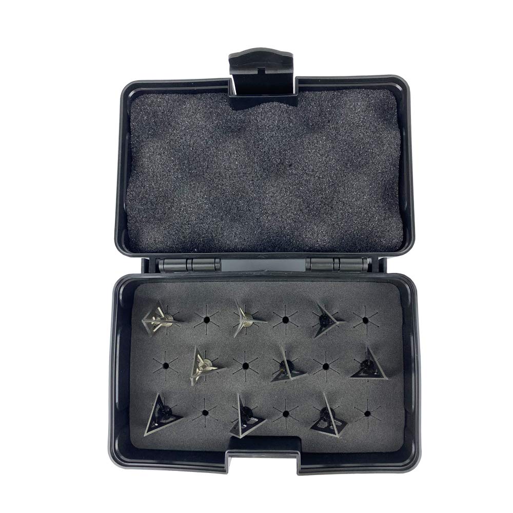 Smarkey Archery Broadheads 100 Grain 3 Fixed Stainless Steel Blades Arrow Head Tips for Crossbow Recurve Bow and Compound Bow - 9pcs Hunting Broadheads Box Package