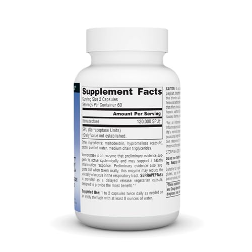 Source Naturals Serrapeptase - Delayed Release Enzyme - 120 Vegetarian Capsules