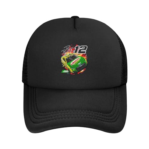 Ryan Blaney 12 Men's Adjustable Mesh Back Cap Curved Bill Snapback Mesh Baseball Cap Breathable Sun Hat