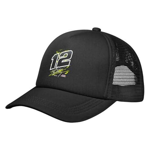 Ryan Blaney 12 Men's Adjustable Mesh Back Cap Curved Bill Snapback Mesh Baseball Cap Breathable Sun Hat