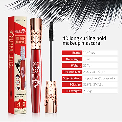 Yanquina Mascara, Yanqina Super Long Mascara, 4D Waterproof And Sweat Proof Mascara-Super Long Luxurious Mascara, 4D Long Curling Hold Makeup Mascara, 4D Stereo Lengthening Mascara (2)