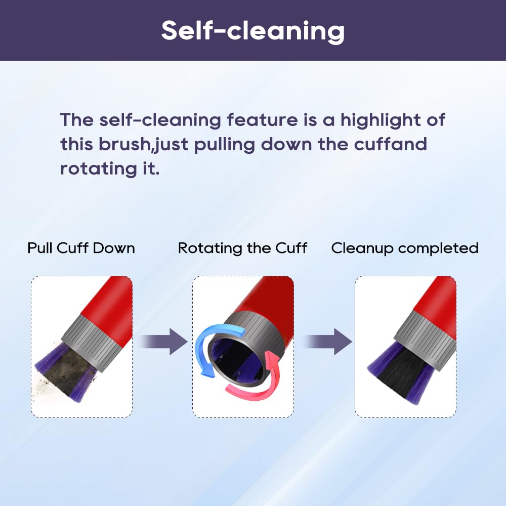 SONGRUI Traceless Scratch-free Dusting Brush Compatible with Dyson V7 V8 V10 V11 V12 V15 and Gen 5 Vacuum Cleaners, Handy Self-cleaning Soft Bristles Great for Car Interior, Baseboards and Corners