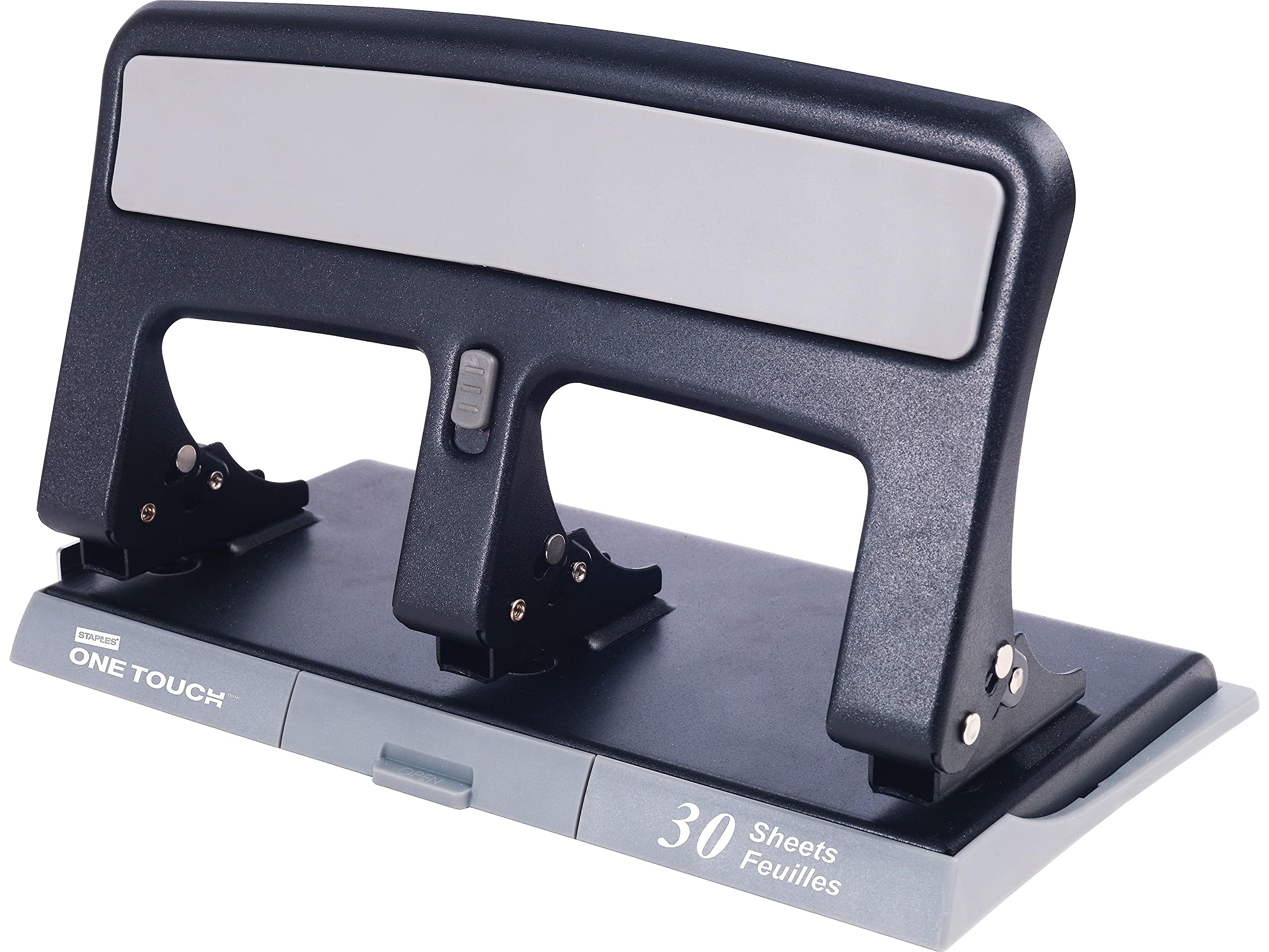 Staples 884279 One-Touch 26614 Heavy-Duty 3-Hole Punch 30-Sheet Capacity Black