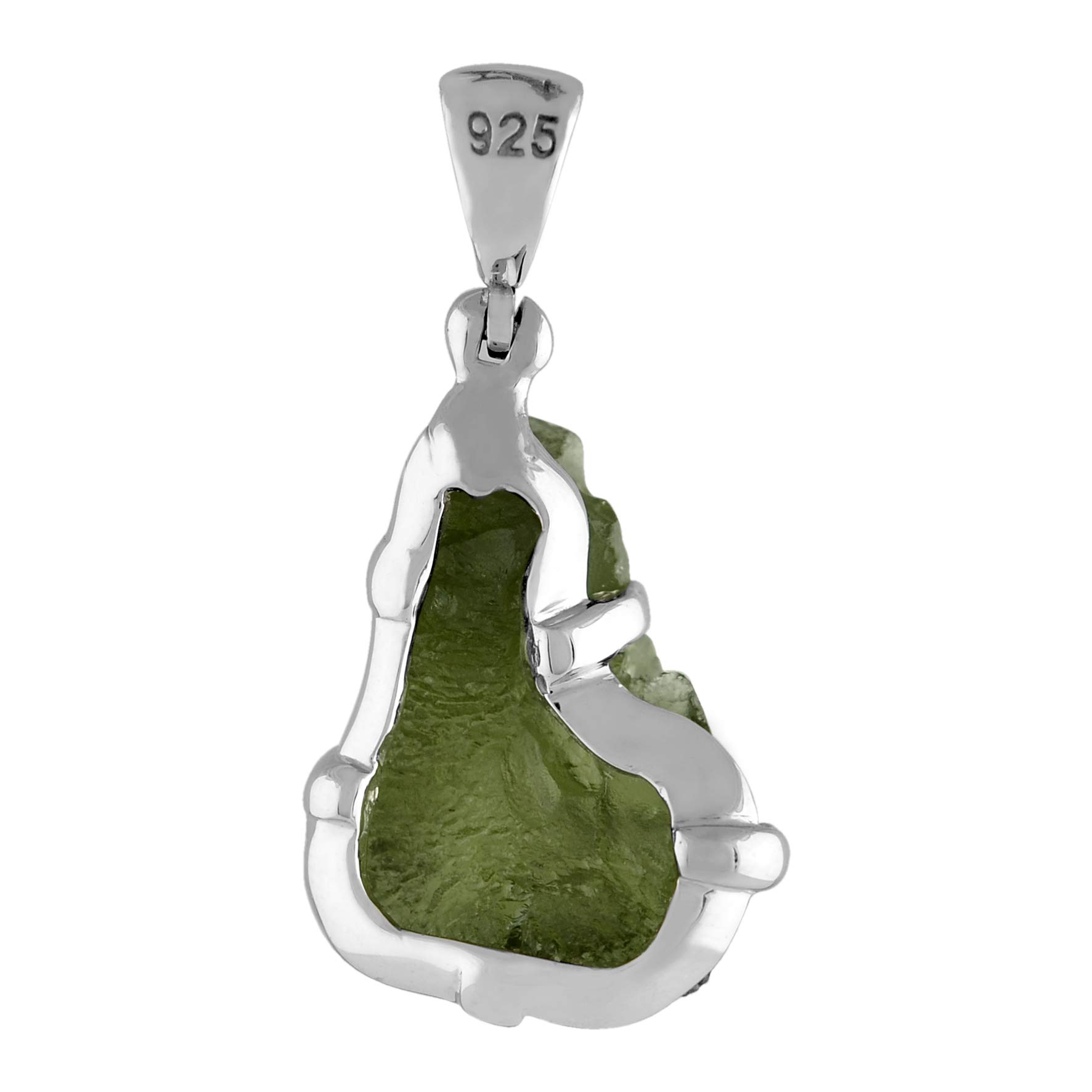 Starborn Natural 12-15 cts Moldavite Sterling Silver Pendant