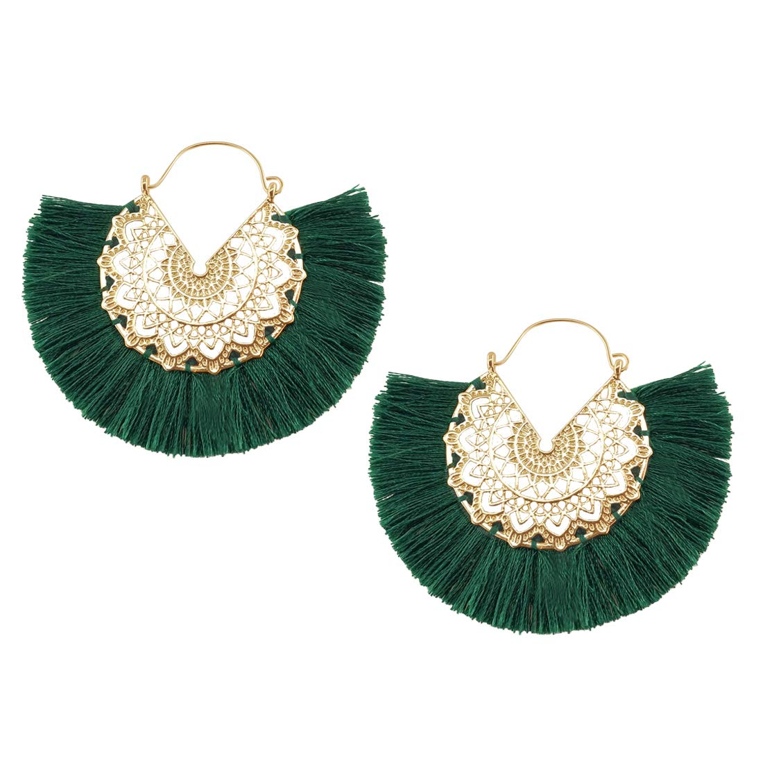 Tassel Hoop Earring, Statement Thread Dangle Earrings Stylish Long Fringe Drop Earrings Lightweight Long Swingy French Hook Earrings for Women