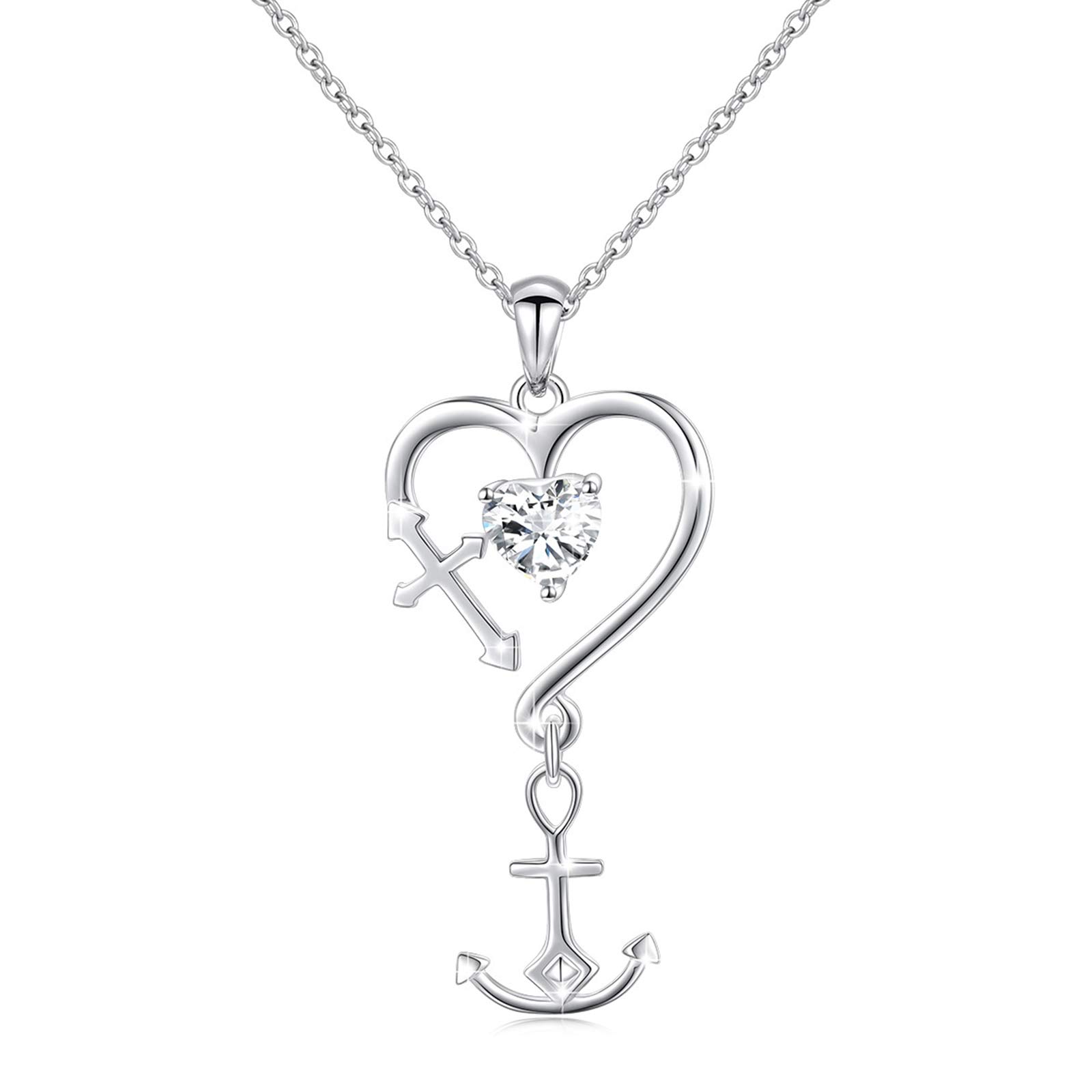 S925 Sterling Silver Faith Hope Love Heart Cross Anchor Adjustable Ring