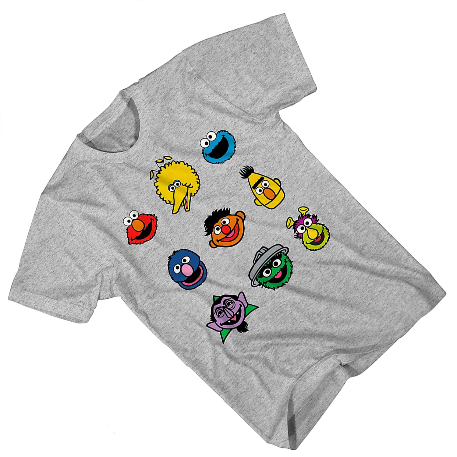 Sesame Street Mens Classic Shirt Elmo Cookie Monster Big Bird Tee T-Shirt (Heather Grey, X-Large)