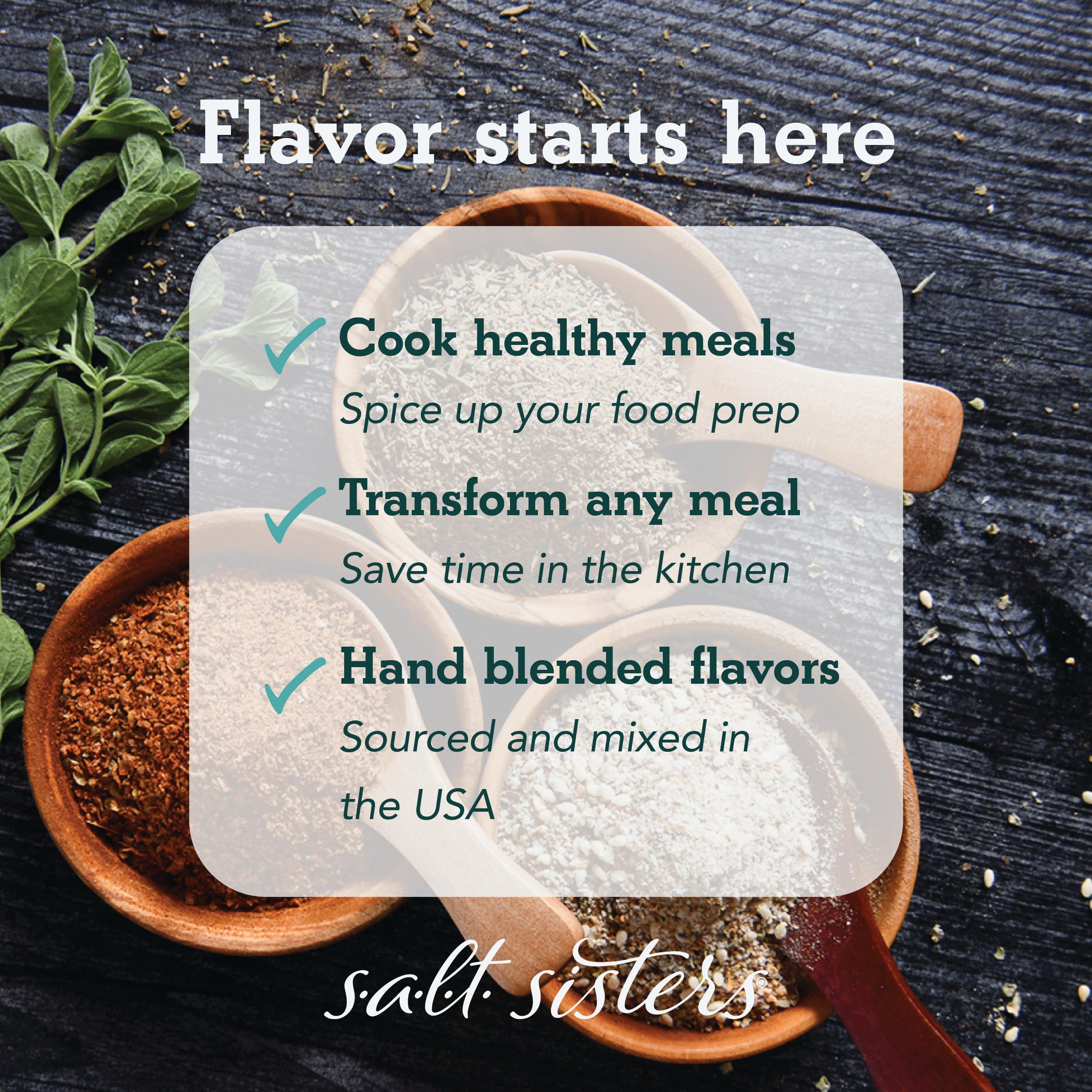s.a.l.t. sisters Blackened Cajun Rub & Seasoning - Dry Barbecue Rub & Wet Rub Seasoning Base - Herb & Spice Blend Perfect for Chicken Wings, Brisket, Pulled Pork - Non-GMO - No Cumin - 16 oz / 1 lb