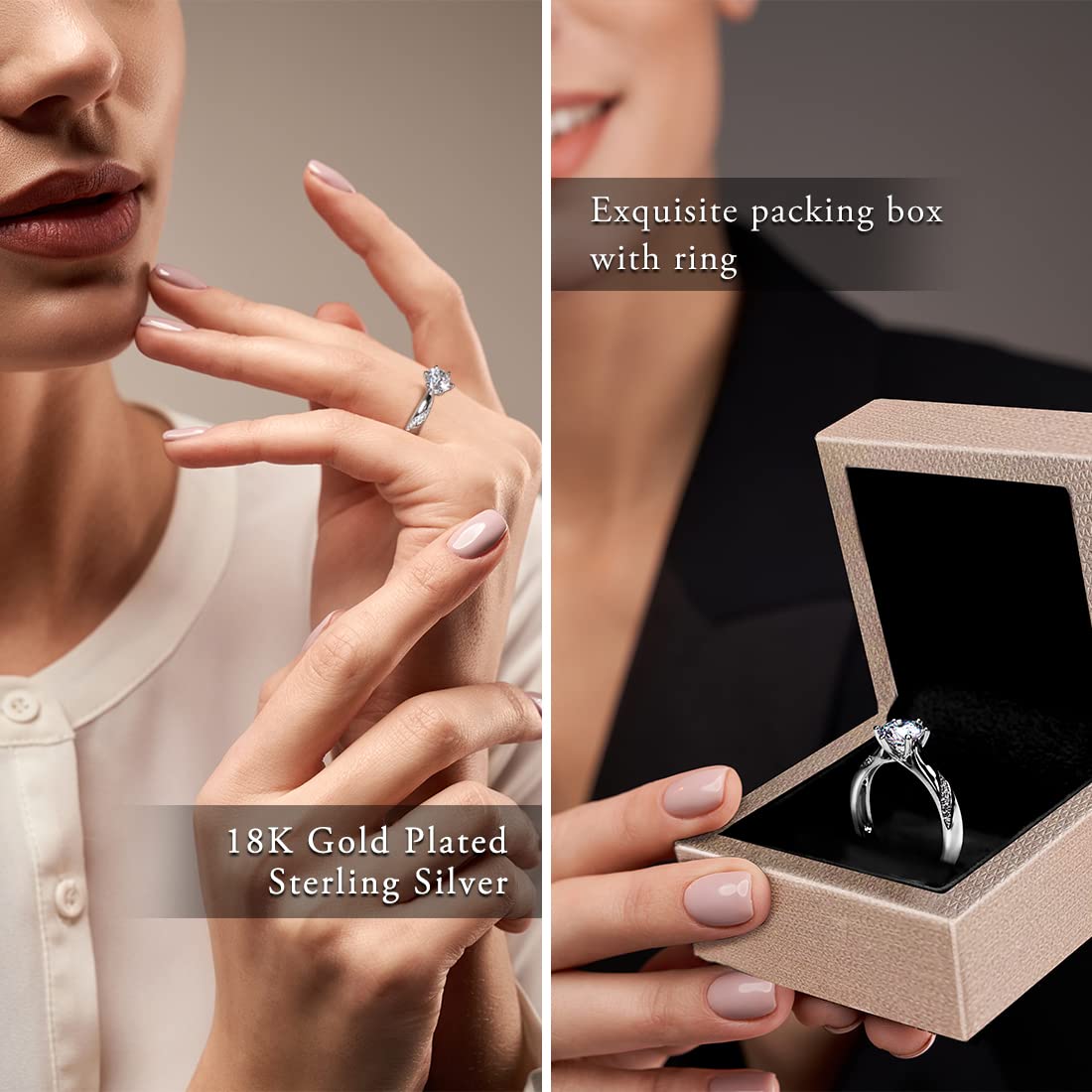 Stunning Flame 0.75ct Solitaire Engagement Ring White Gold Plated Sterling Silver Cubic Zirconia Wedding for Women | Excellent Cut, D Color, FL Clarity & Exquisite Polish| Size 6