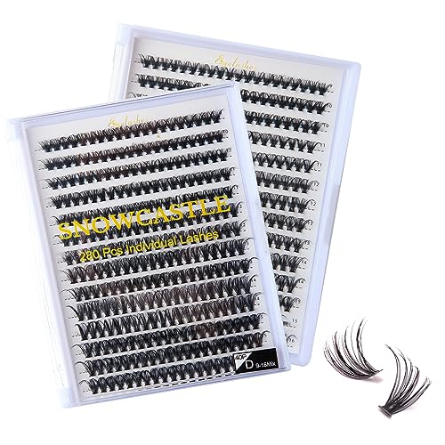snowcastleLash Clusters 40D-0.07D-9-16MIX LASH Individual Lashes 280 Clusters False Eyelash 30D 40D Cluster Eyelash Extensions Individual Lashes Cluster DIY Lash Extensions at Home (40)