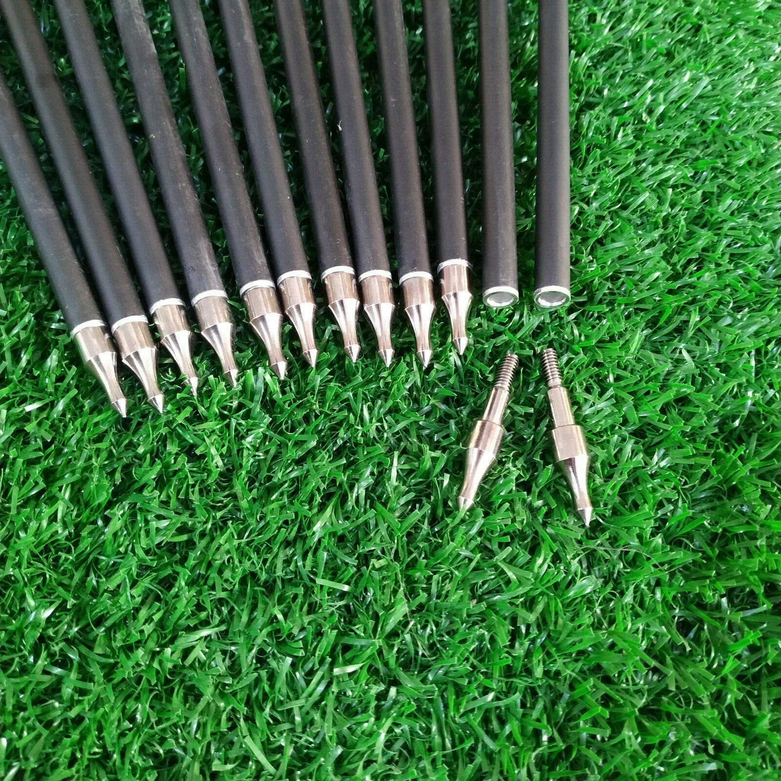 Sososhoot 28" Carbon Arrows 2.95" Feather Spine 500 Hunting Arrows for Compound Bow Recurve Bow