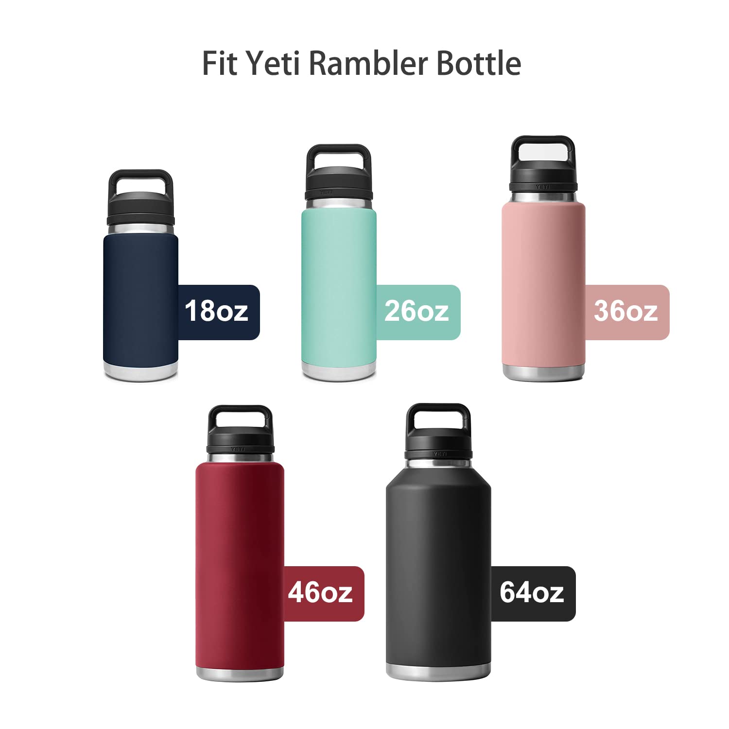 Straw Lid for Yeti Rambler Water Bottle 18 oz,26 oz,36 oz,46 oz,12 oz,64 oz,Straw Cap,Straws and Brush Include (Graphite)
