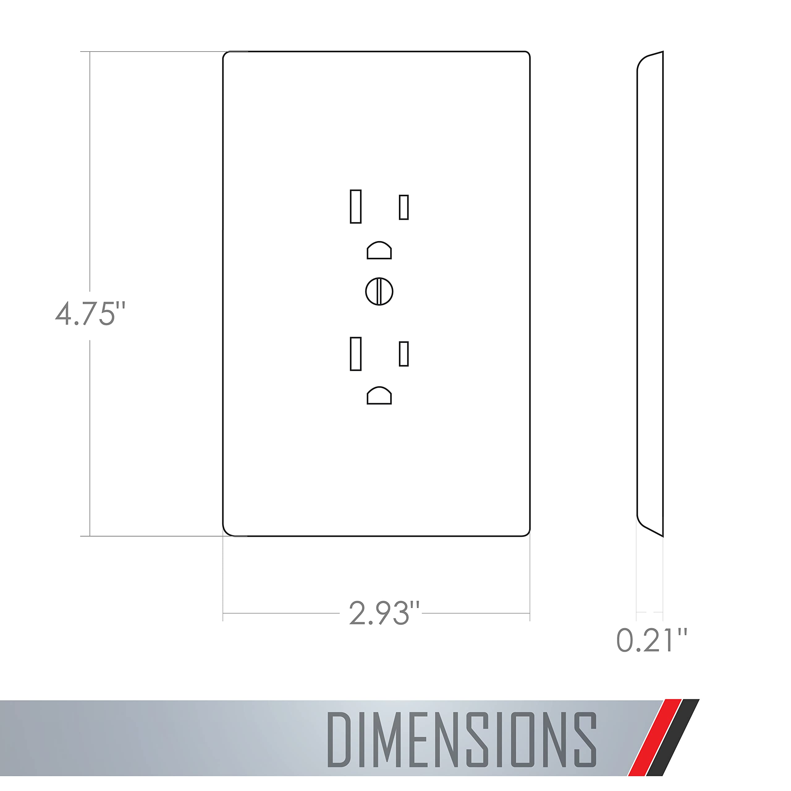 Taymac 2000W Masque 2000 1-Gang Decorator Style Wallplate, Paintable Duplex Outlet Cover, White (1-Pack)