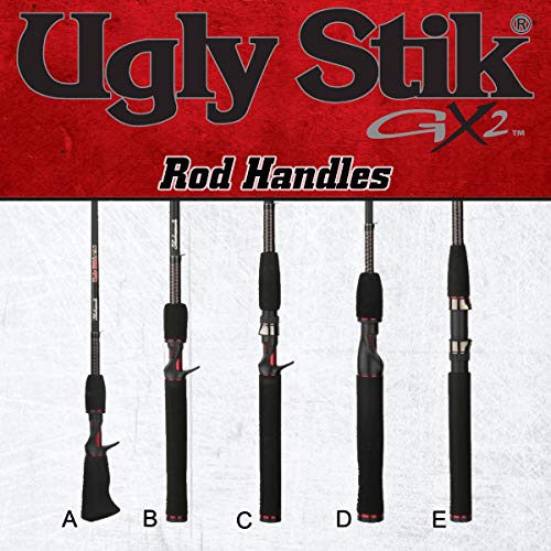 Shakespeare Ugly Stik 6β GX2 Spinning Rod, Three Piece Spinning Rod, 6-15lb Line Rating, Medium Rod Power, Moderate Fast Action, 1/8-5/8 oz. Lure Rating