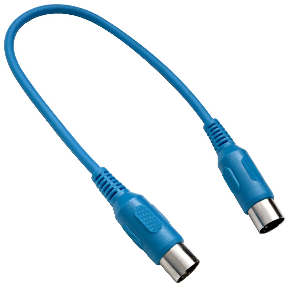 Seismic Audio Speakers MIDI Cables, Keyboard Data Patch Cords, 1 Foot, Blue and Red