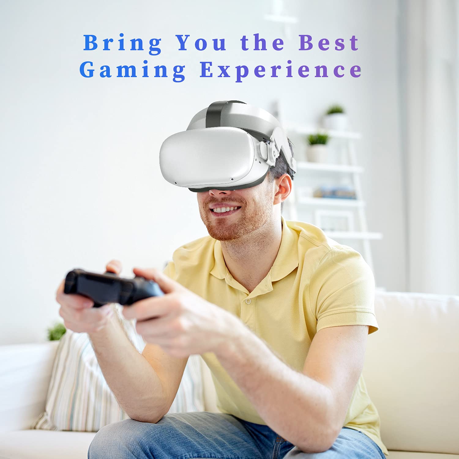 Younik Head Strap Replacement for Quest 2, Adjustable Headband Strap with Lens Cover Provides Enhanced Support and Reduces Head Pressure in VR Games