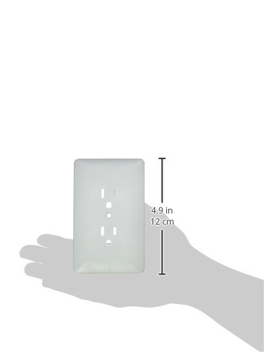 TayMac MW2000W Masque 2000 Series 1-Gang Nonmetallic Decorator Style Duplex Cover-Up Wall Plate, White, 5-Pack