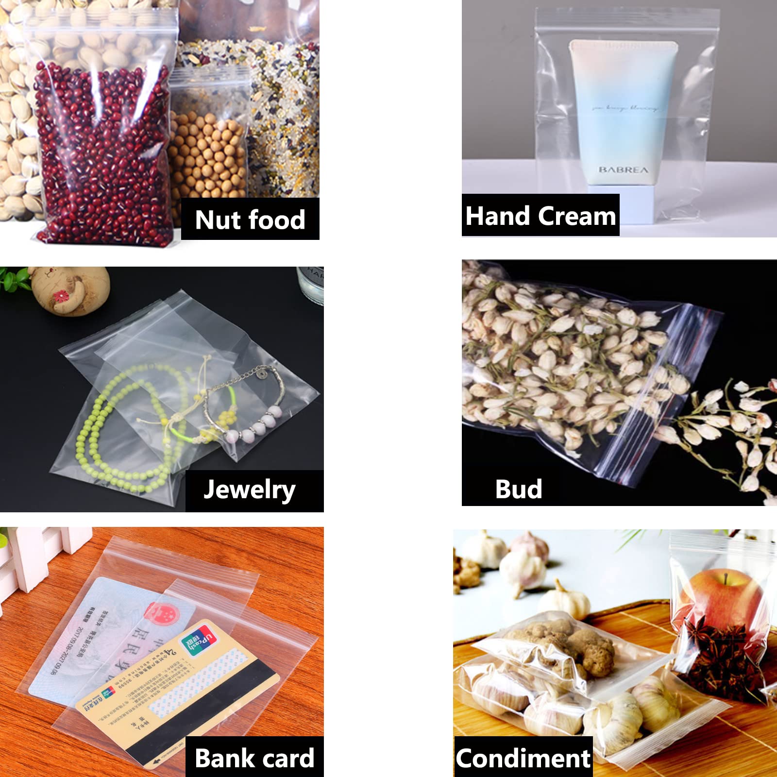 Small Plastic Bags - Small Ziplock Bag 100Pcs, 10.5''X 15'' Clear Plastic Jewelry Zip Bags, Reclosable Mini Zip Top Lock Small Baggies, Poly Baggies For Pills, Meds, Dime, Travel, Storage, Packaging