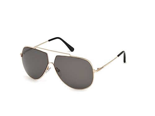 Tom Ford FT0586 Aviator Sunglasses TF586 Chase-02 (28A Gold/Black, Dark Gray)