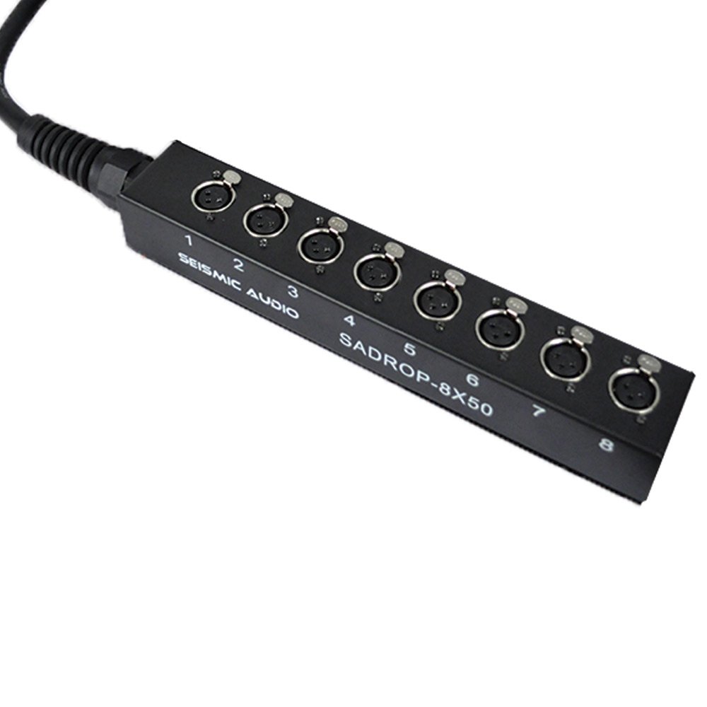 Seismic Audio SADROP-8x50 8 Channel Drop Snake Cable, 50-Feet Pro Audio Sub Snake