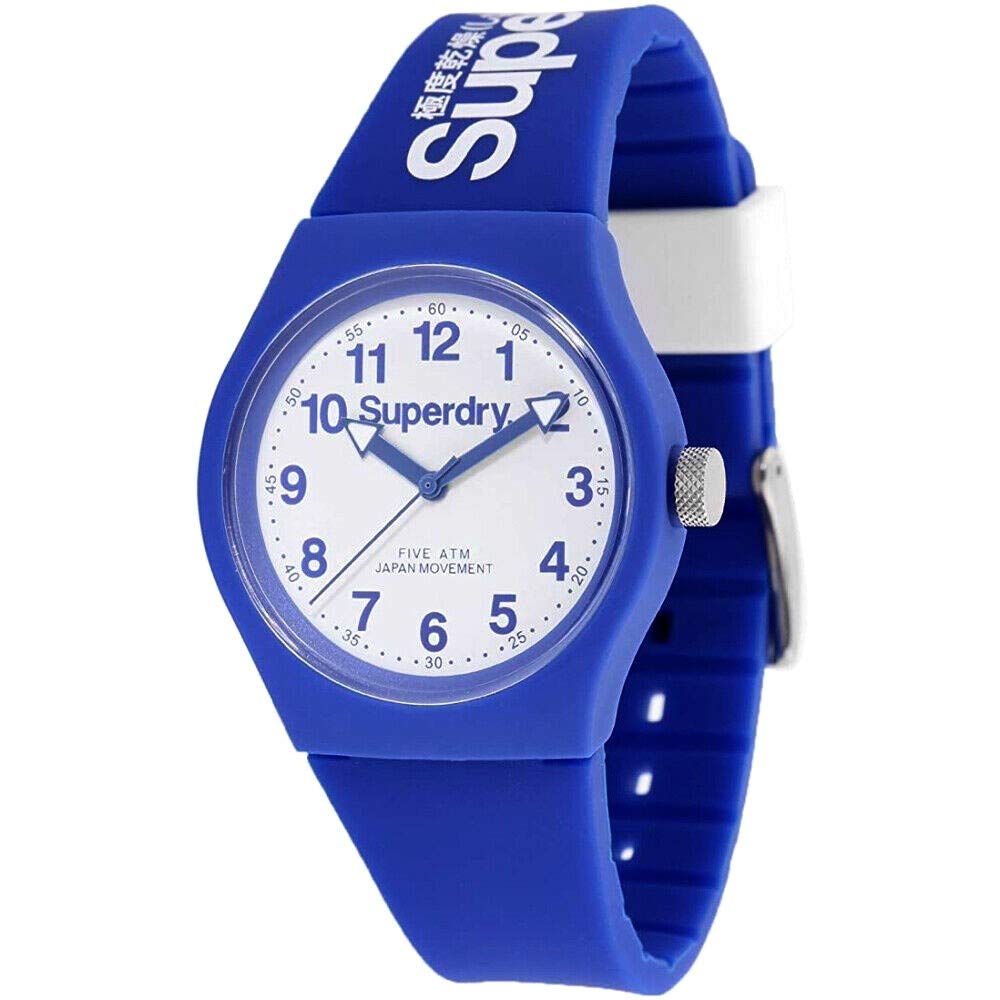 Superdry 'Urban' Quartz Plastic and Silicone Dress Watch, Color:Blue (Model: SYG164U)