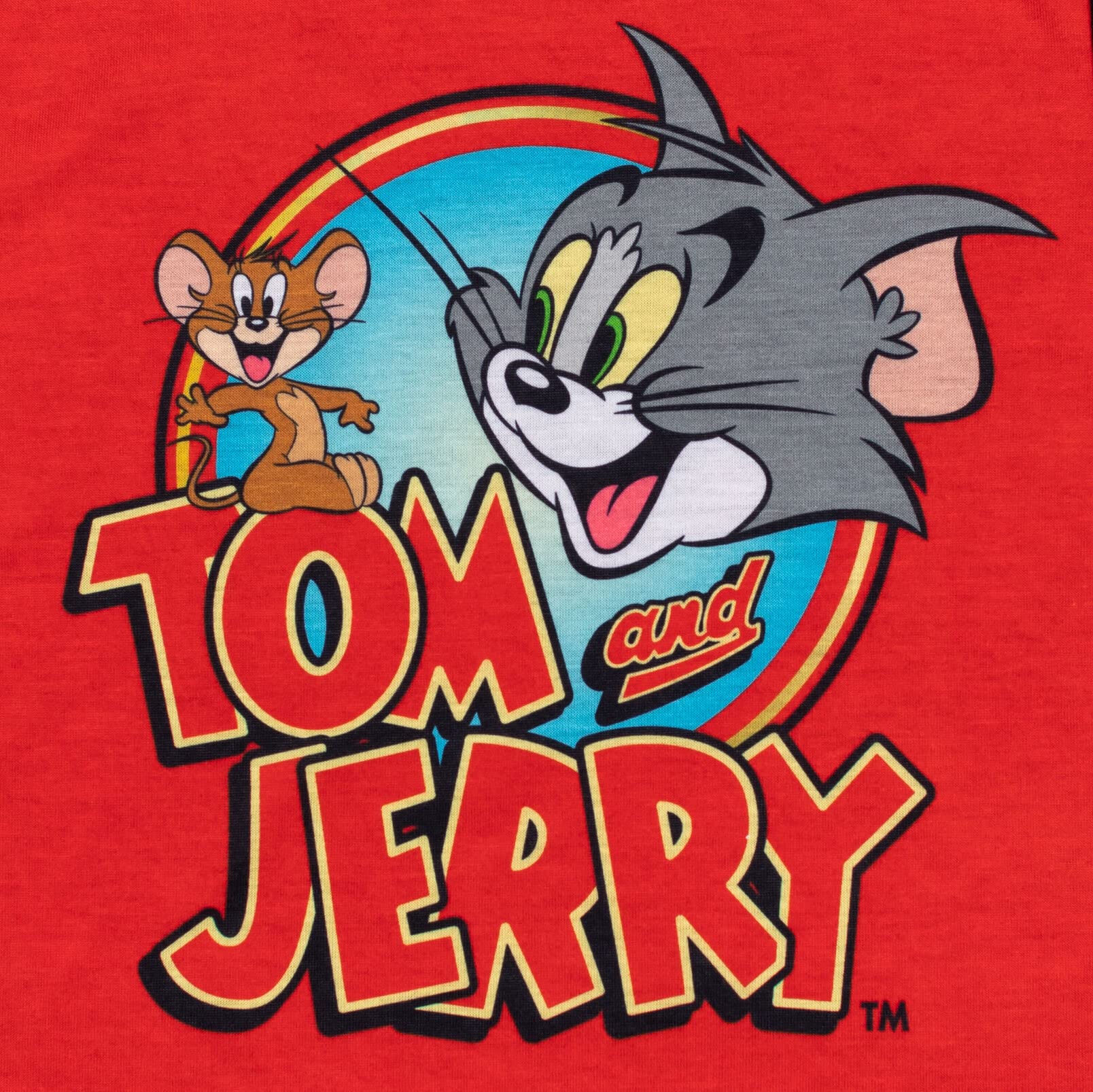 Tom and Jerry Looney Tunes Little Boys Pajama Shirt and Shorts Red/Black 4