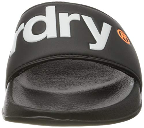 Superdry Men's Walking Slipper, Optic Black/Optic White/Hazard Orange, Small