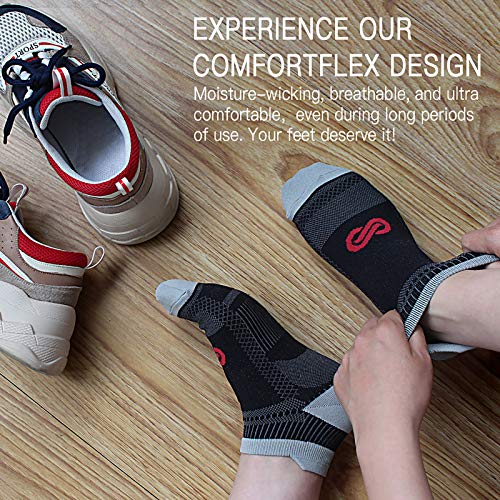 PAPLUS Low Cut Compression Socks for Men and Women, No Show Ankle Running Compression Foot Socks with Arch Support for Plantar Fasciitis, Cyling, Athletic, Flight, Travel, Nurses