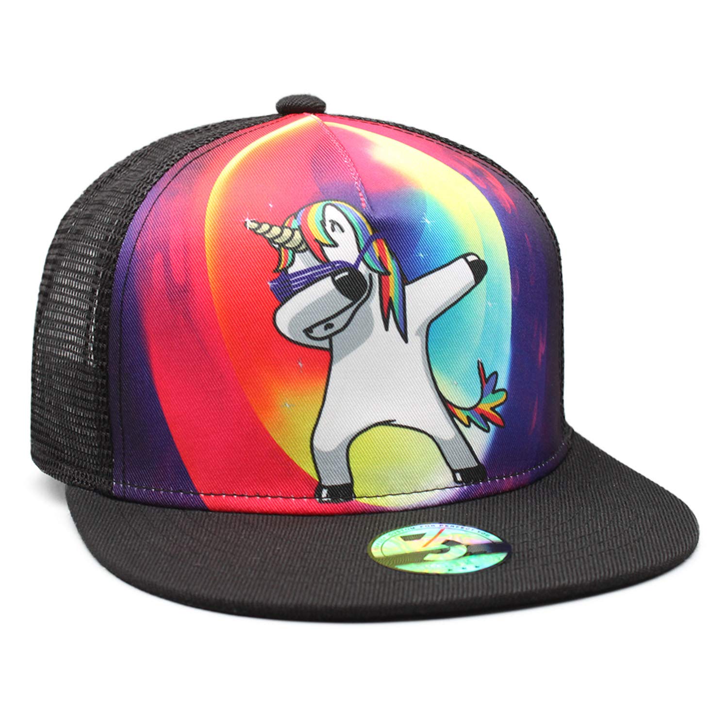 Unicorns/Dinosaur Snapback Cute Rainbow Hats Funny Trucker Hat
