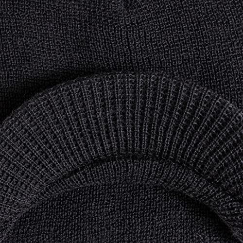 Warm Winter Watch Cap 100% Wool Beanie Made in USA to Military Specifications (1 Pack, Black)