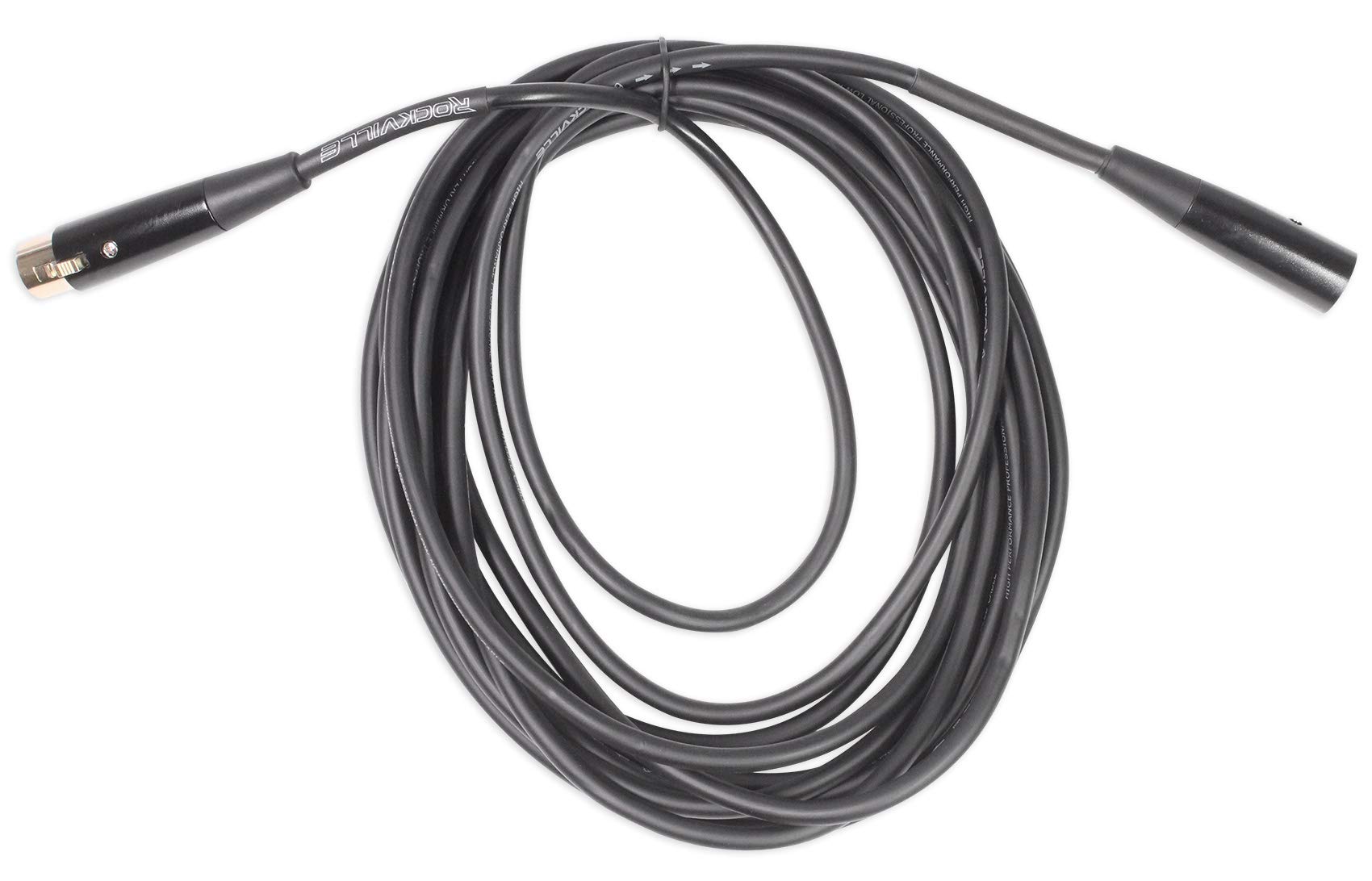 Rockville Female to Male XLR Mic Cable,100% Copper, Black, 20 Foot (RCXFM20E-B)