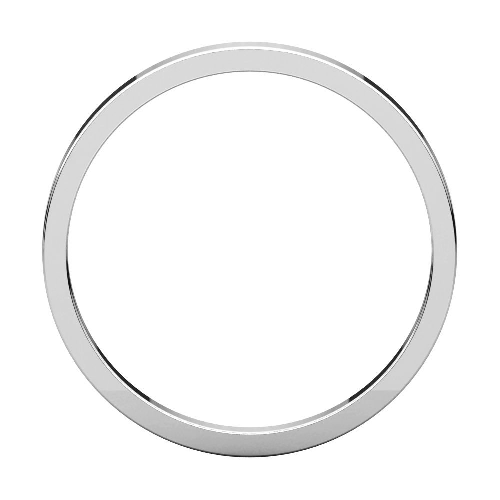 Platinum 2mm Flat Bridal Wedding Ring Band Size 5.5