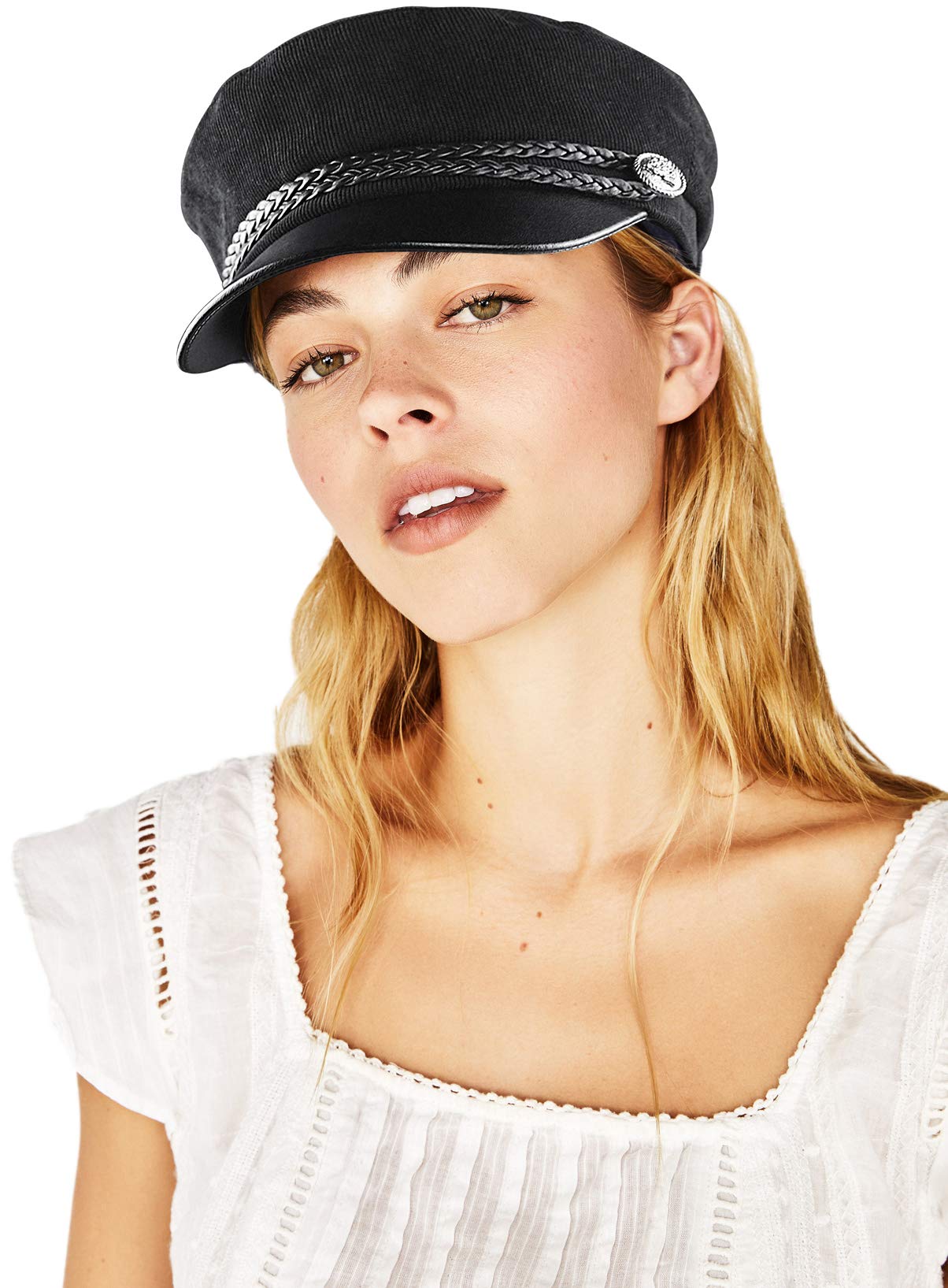 WETOO Women Newsboy Hat Cap for Ladies Visor Beret Hat Black