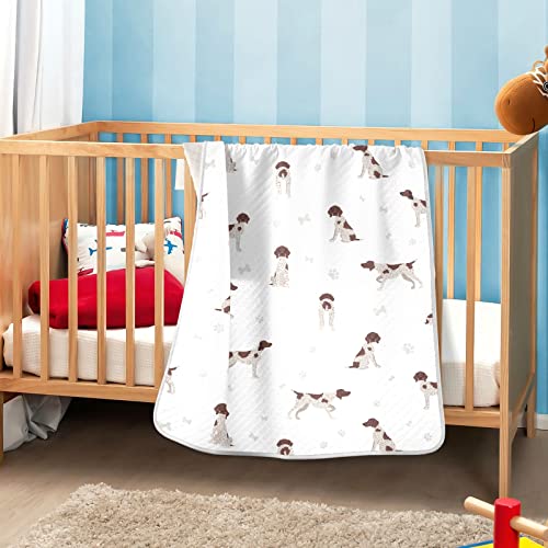 Swaddle Blanket German Shorthaired Pointer Cotton Blanket for Infants, Receiving Blanket, Lightweight Soft Swaddling Blanket for Crib, Stroller, Nursery Blankets, Puppy, 30x40 in