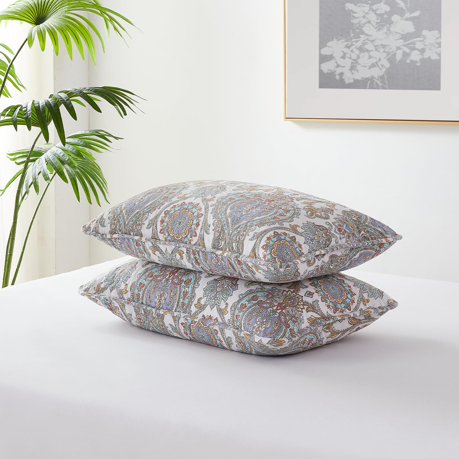 Southshore Fine Living, Inc. Boho Paisley Collection, Premium Quality, Soft, Wrinkle & Fade Resistant, Easy Case, Oversized Quilt Cover Set with 1 Quilt Set and 2 Shams, Full/Queen, Aqua