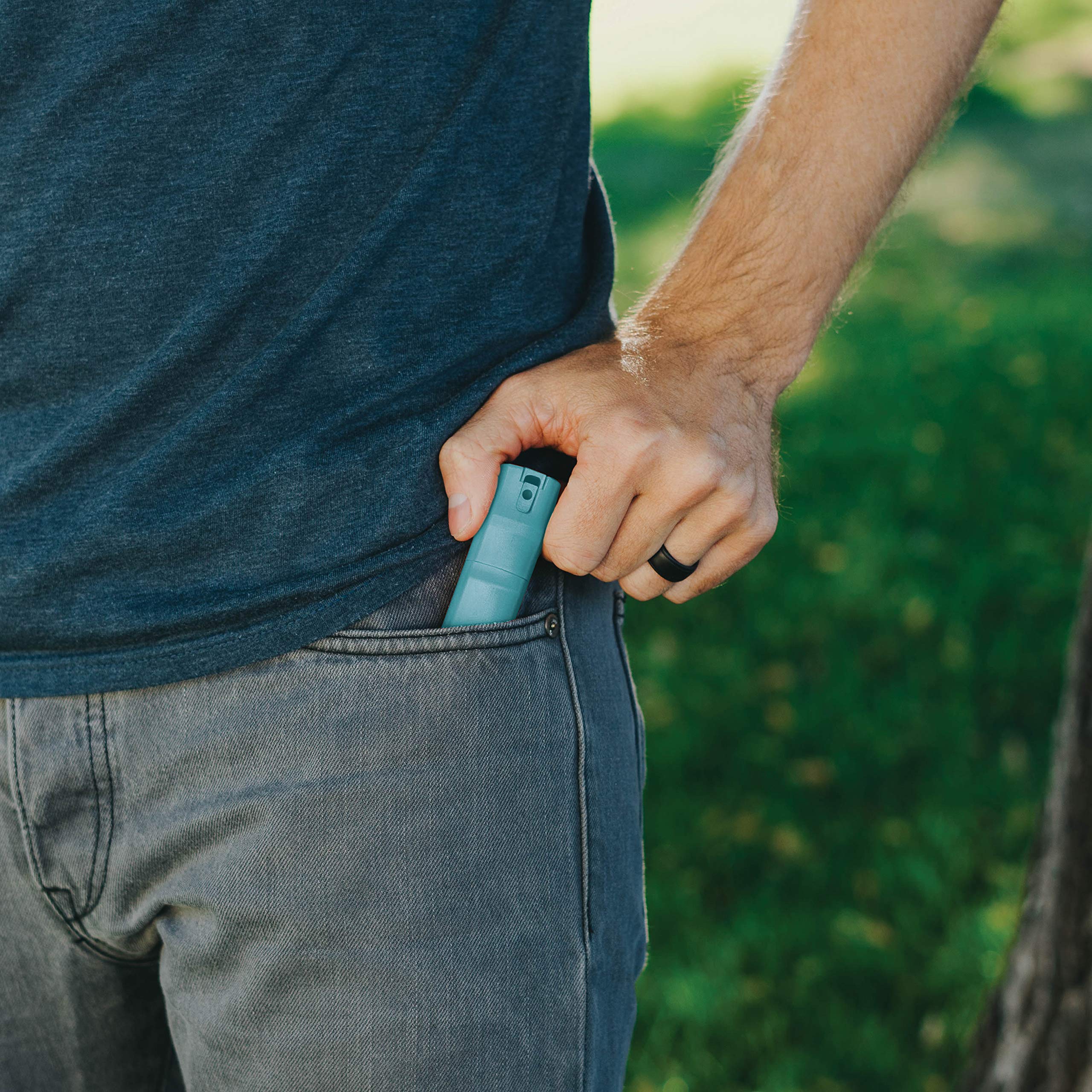 Zarc Vexor Police Strength Pepper Spray, Flip-Top Finger Grip, 20+ Shots, 10-12 Ft. Range - Two Pack (Teal)